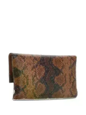 TWENTY FOURHAITCH Nireya Python-print Clutch Bag - Brown