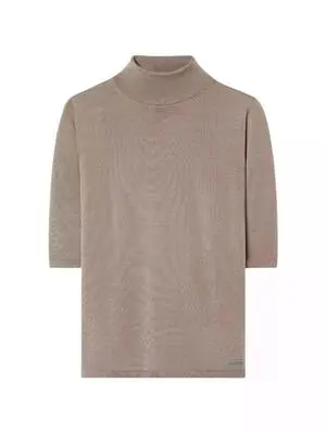 RRD Maxell Wolf High-neck Short-sleeve Sweater - Neutrals