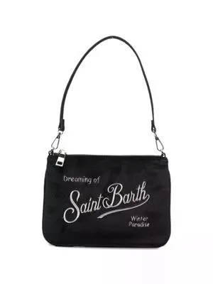 MC2 SAINT BARTH Mini Parisienne Velvet Clutch Bag - Black