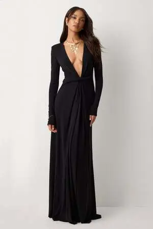 Ramy Brook Martini Jersey Plunging Gown