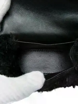 Balenciaga 2010 Mini Shearling Hourglass Top Handle Bag Satchel