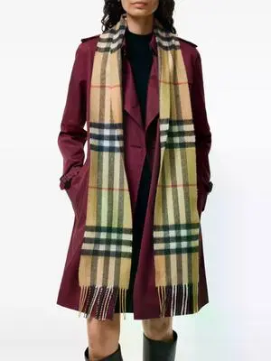 Burberry Narrow Sparkle Check Cashmere Scarf