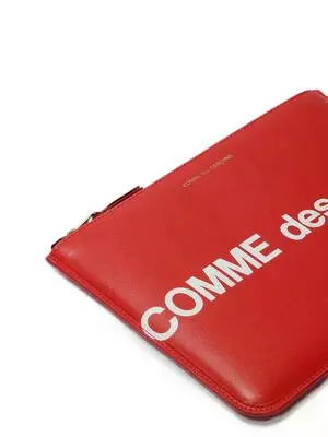 Comme Des Garçons Huge Logo Zip Pouch - Red