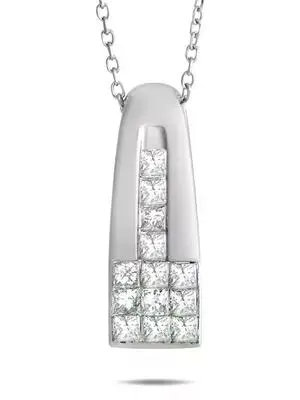 LB EXCLUSIVE Pre-owned 14k White Gold Pendant Diamond Necklace