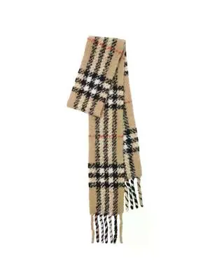 Burberry Narrow Check Alpaca Wool-blend Bouclé Scarf
