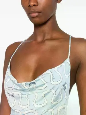 Emilio Pucci Graphic-print Cowl-neck Mini Dress