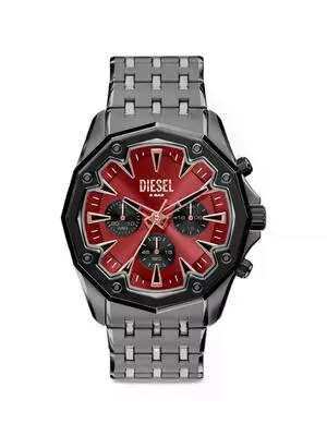 DIESEL® Stinger Gunmetal Stainless Steel Watch - Red