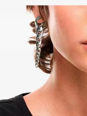 DIESEL® Stainless Steel Drop Earrings - Silver