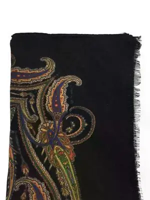 Etro Wool, Cashmere And Silk Scarf With Paisley Motif