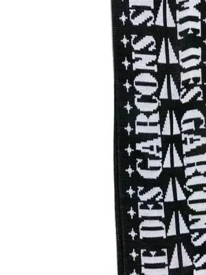 Comme Des Garçons Logo-intarsia Fringed Scarf