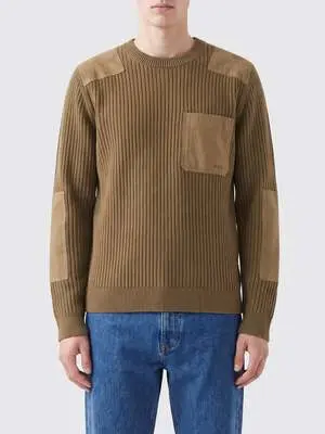 A.p.c. Virgin Wool Crewneck Jumper With Patches And Ribbed Trims
