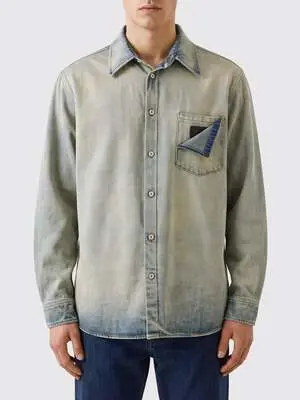 MAISON MARGIELA Distressed Effect Cotton Denim Shirt With Patch Pocket