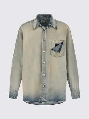MAISON MARGIELA Distressed Effect Cotton Denim Shirt With Patch Pocket