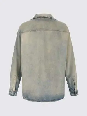 MAISON MARGIELA Distressed Effect Cotton Denim Shirt With Patch Pocket