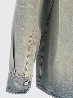 MAISON MARGIELA Distressed Effect Cotton Denim Shirt With Patch Pocket