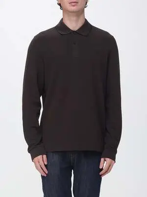 Fred Perry Long-sleeve Cotton Polo With Embroidered Chest Logo - Brown