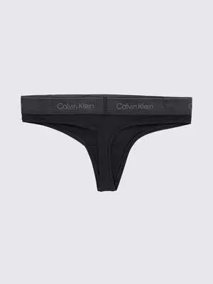 Calvin Klein Cotton And Modal Blend Thong With Logo Waistband