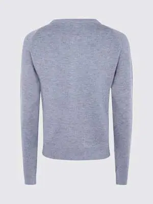 Seventy Crewneck Wool Blend Cardigan With Front Button Closure - Grey