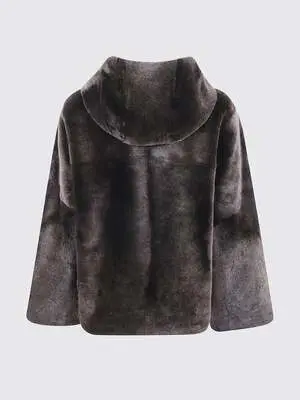 YVES SALOMON Hooded Short Lambskin Jacket