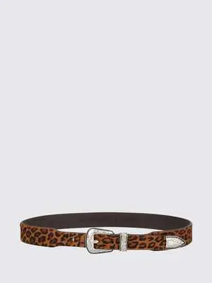 AMISH SUPPLIES Animal-print Suede Leather Belt With Buckle - Multicolor