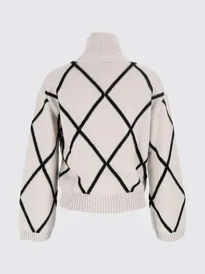 ALLUDE Argyle Virgin Wool And Cashmere Blend Turtleneck With Dropped Shoulders