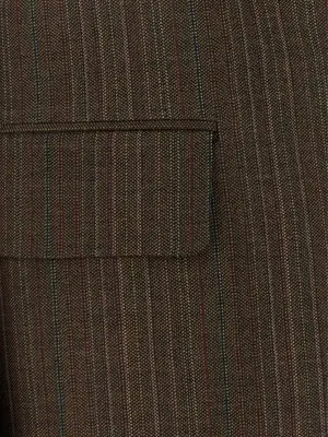 Dries Van Noten Striped Relaxed Fit Pure Wool Blazer