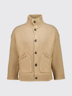 Commas 100% Wool Turtleneck Cardigan With Dropped Shoulders And Patch Pockets
