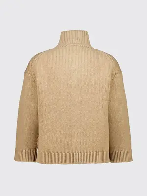 Commas 100% Wool Turtleneck Cardigan With Dropped Shoulders And Patch Pockets