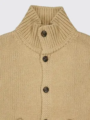 Commas 100% Wool Turtleneck Cardigan With Dropped Shoulders And Patch Pockets