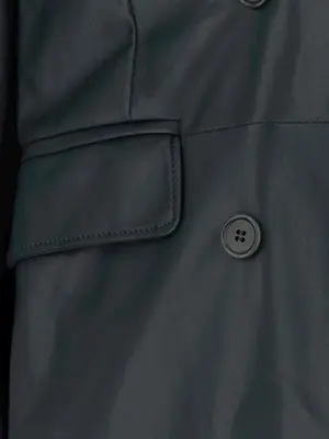 SALVATORE SANTORO Double-breasted Leather Blazer With Peak Lapels
