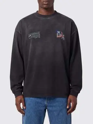 REPRESENT Long-sleeved Cotton T-shirt With Graphic Logo Print And Dropped Shoulders