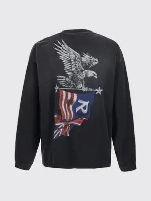 REPRESENT Long-sleeved Cotton T-shirt With Graphic Logo Print And Dropped Shoulders