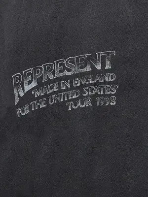 REPRESENT Long-sleeved Cotton T-shirt With Graphic Logo Print And Dropped Shoulders