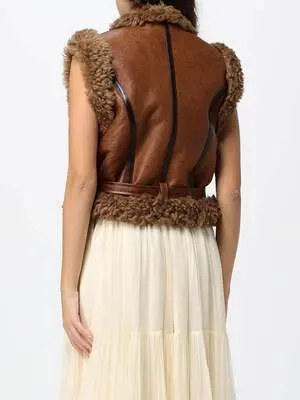 Chloé Cropped Shearling Gilet With Adjustable Belt