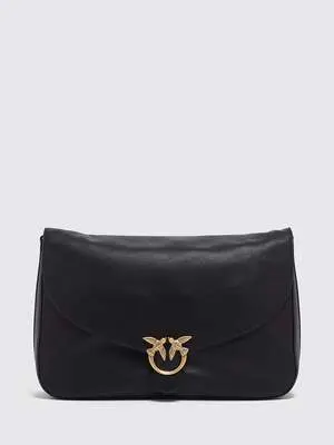 Pinko Smooth Leather Crossbody Bag With Love Birds Metal Logo