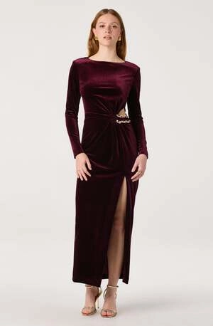 Astr The Label Berlinda Chain Cutout Velvet Maxi Dress