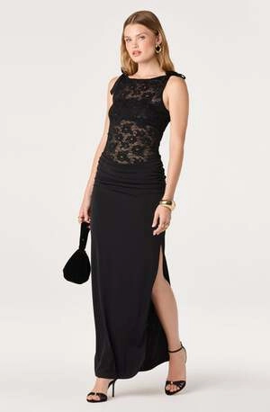 Astr The Label Giuliana Lace Bodice Maxi Dress