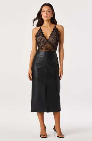 Astr The Label Xamira Lace Deep V Bodysuit