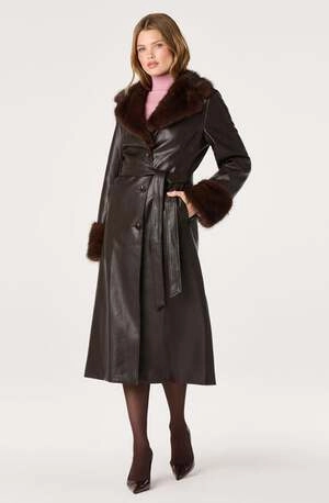 Astr The Label Wynter Faux Leather Trench Coat