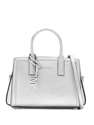 Michael Kors Laila Extra-small Metallic Leather Crossbody Bag - Silver
