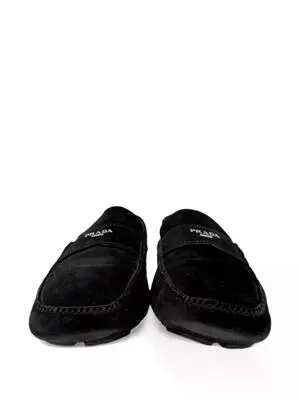 Prada Logo Suede Loafers