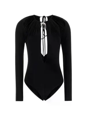 MARINE SERRE Draped Bodysuit - Black