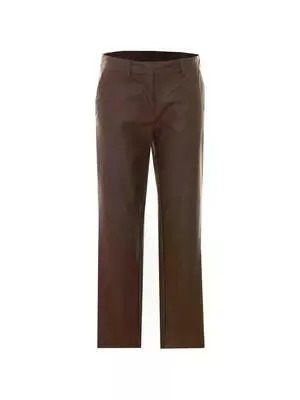 RUE DU BAC Faux-leather Straight Trousers - Brown