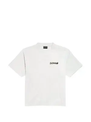 Balenciaga Masking Tape Masking Tape Medium Fit T-shirt In Dirty White - Neutrals