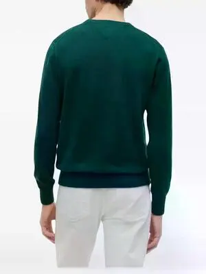 Tommy Hilfiger Embroidered-logo Crew-neck Sweater - Green