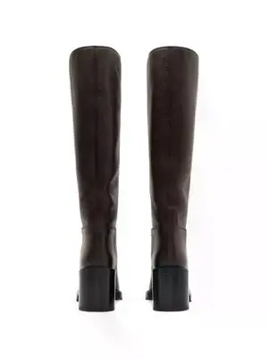 Burberry Leather Fife Heel Boots