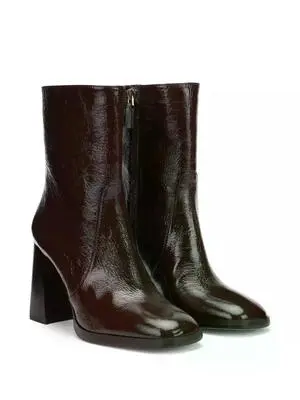 STUART WEITZMAN Vera Zip Crinkle Patent Boots