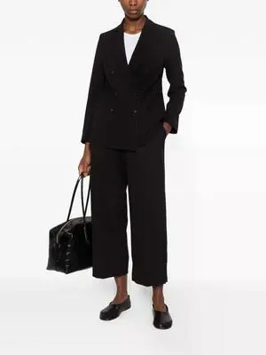 MY MYTHS Elasticated-waistband Cropped Trousers - Black
