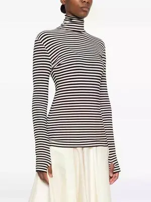 Norma Kamali Striped Turtleneck Top