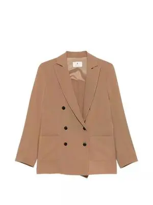 MY MYTHS Patch-pocket Double-breasted Blazer - Neutrals